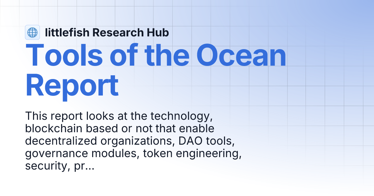 Tools of the Ocean Report | littlefish Research Hub