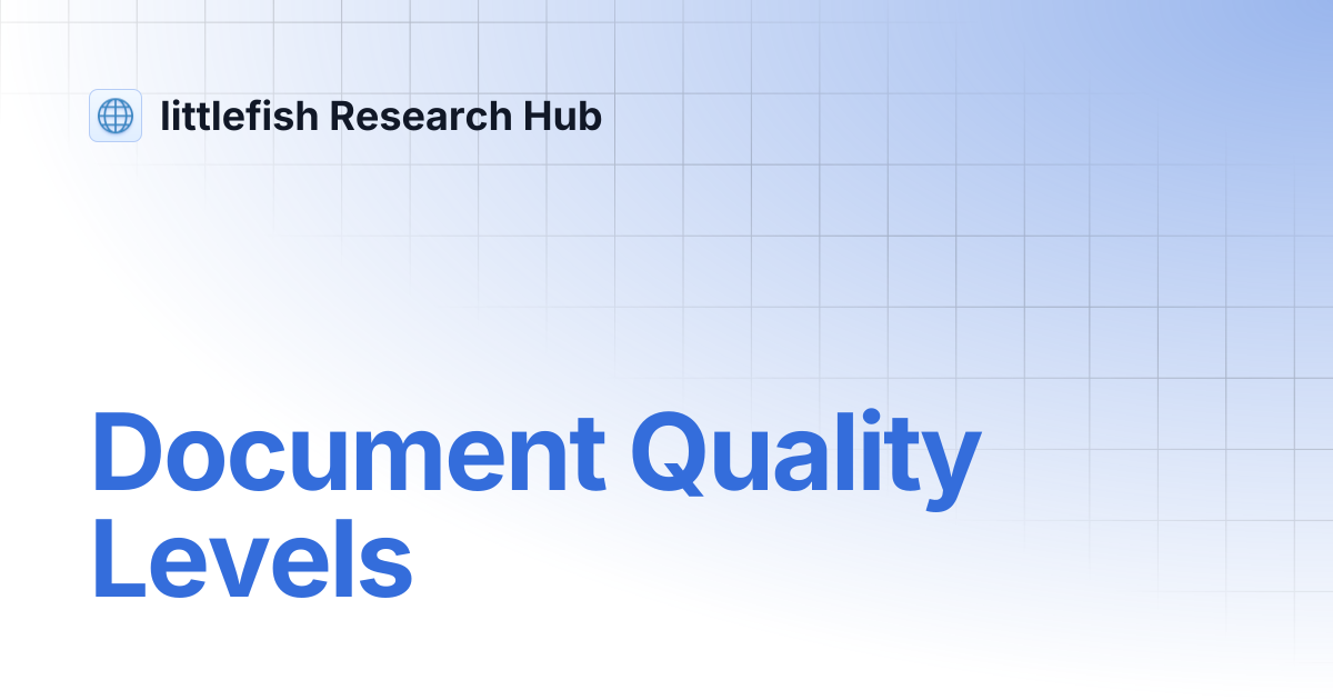 Document Quality Levels | littlefish Research Hub